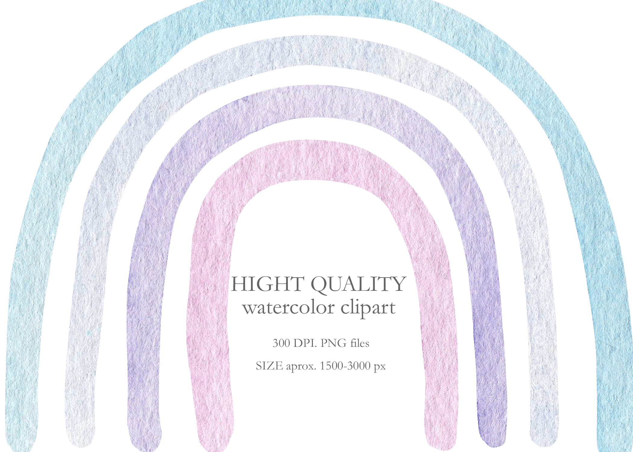 Watercolor Pastel Rainbow Collection