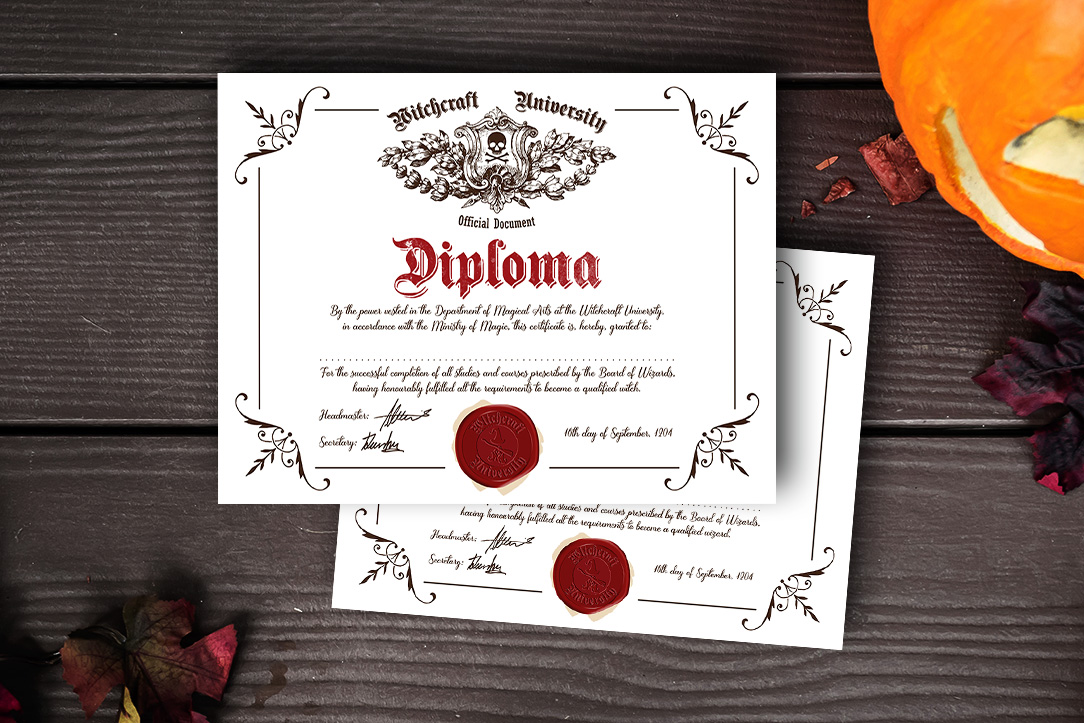 Witch/ Wizard Diploma - Printable Halloween Certificates (319254 ...