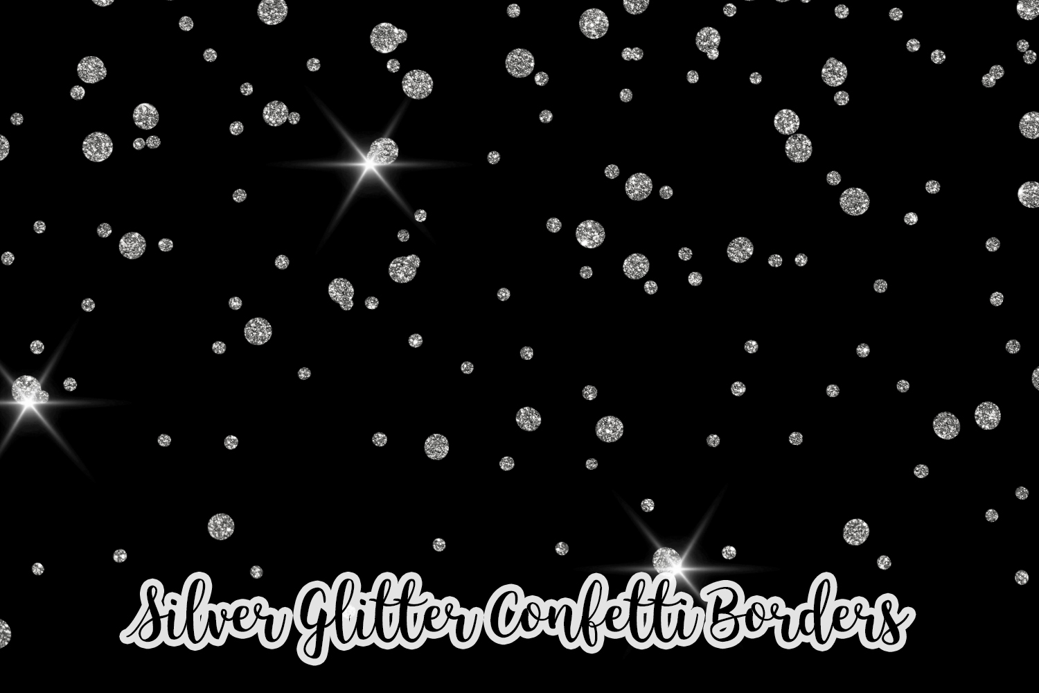Silver Glitter Confetti Borders