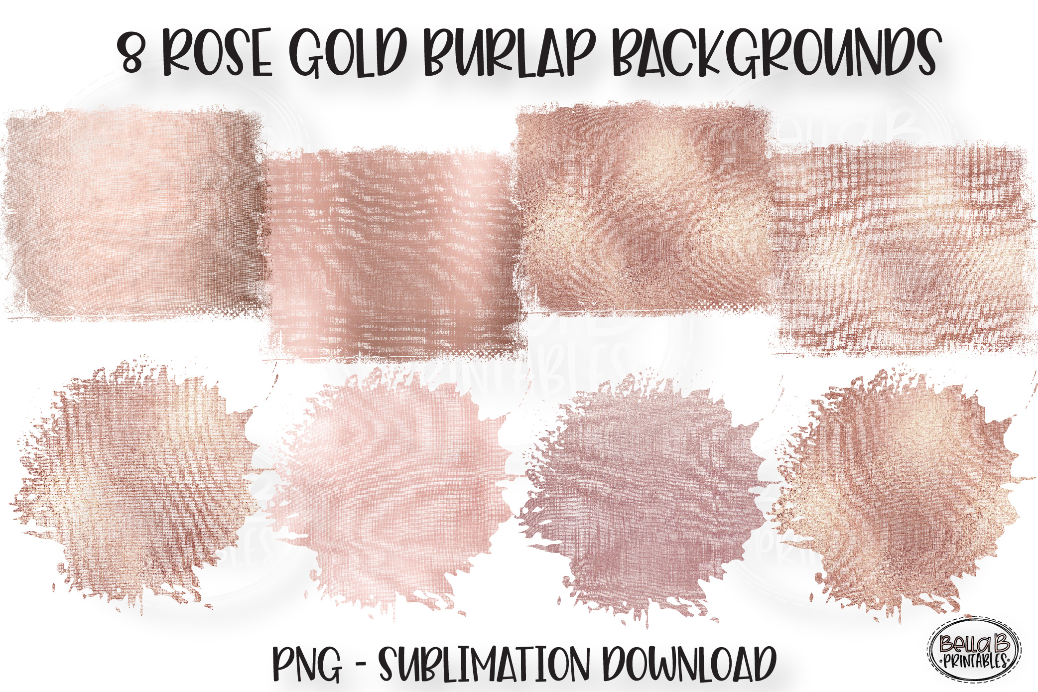 Sublimation Background Bundle, Rose Gold Burlap Backsplash