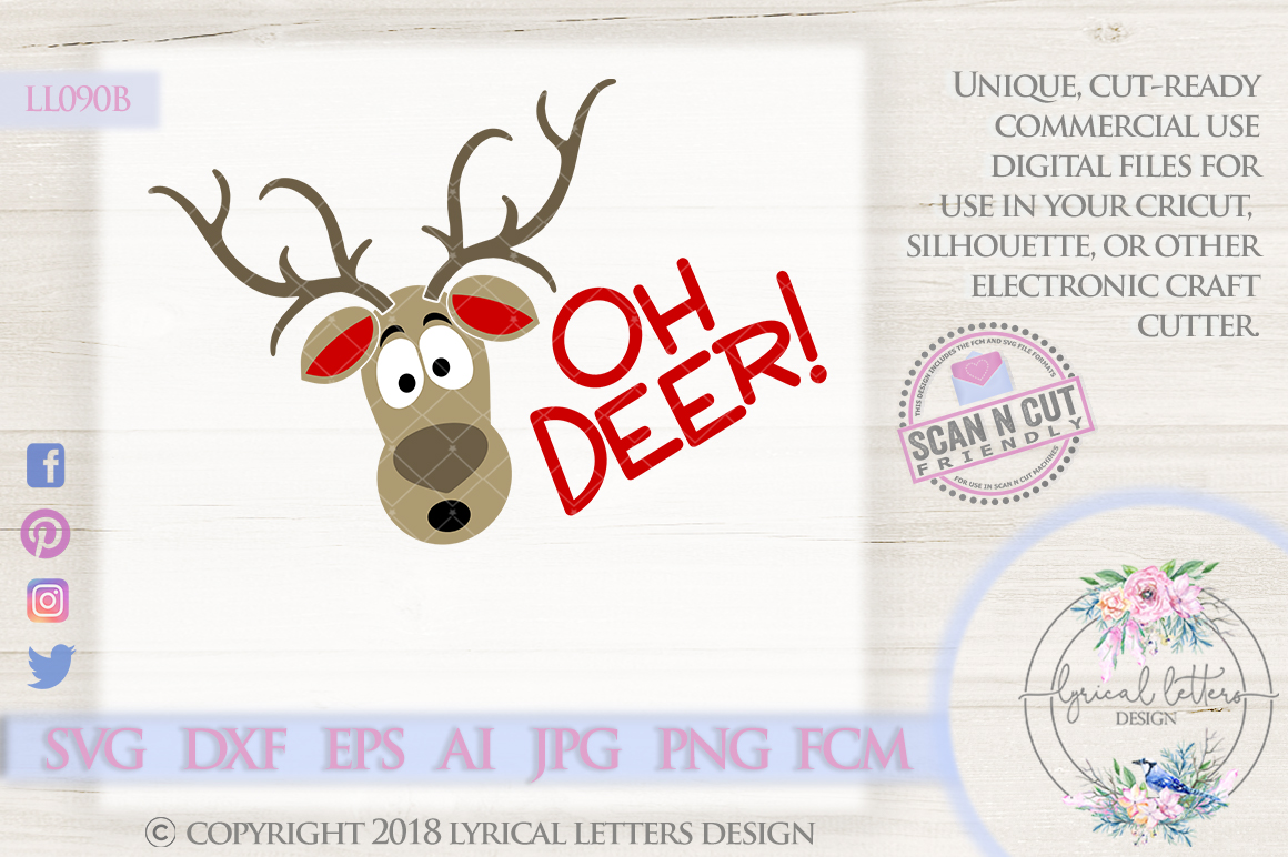 Oh Deer Reindeer Christmas SVG LL090B