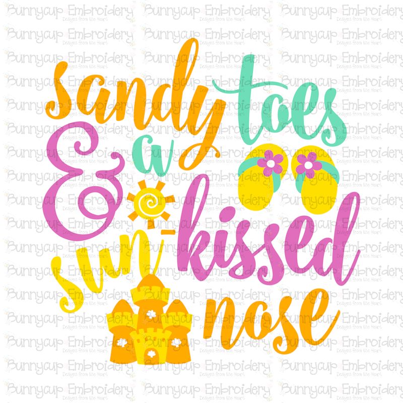 Sandy Toes & A Sun Kissed Nose SVG File and Clipart