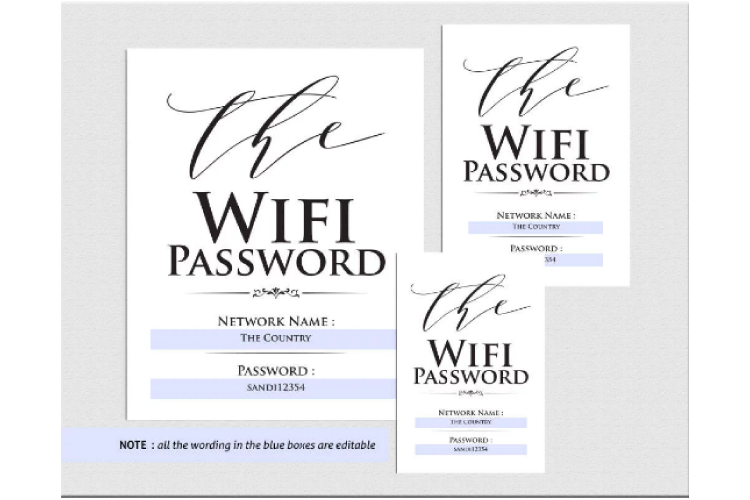 Wifi Password sign (136433) | Card Making | Design Bundles