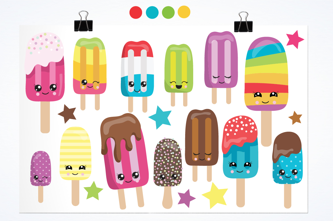 Cute Popsicles Friends graphics and illustrations