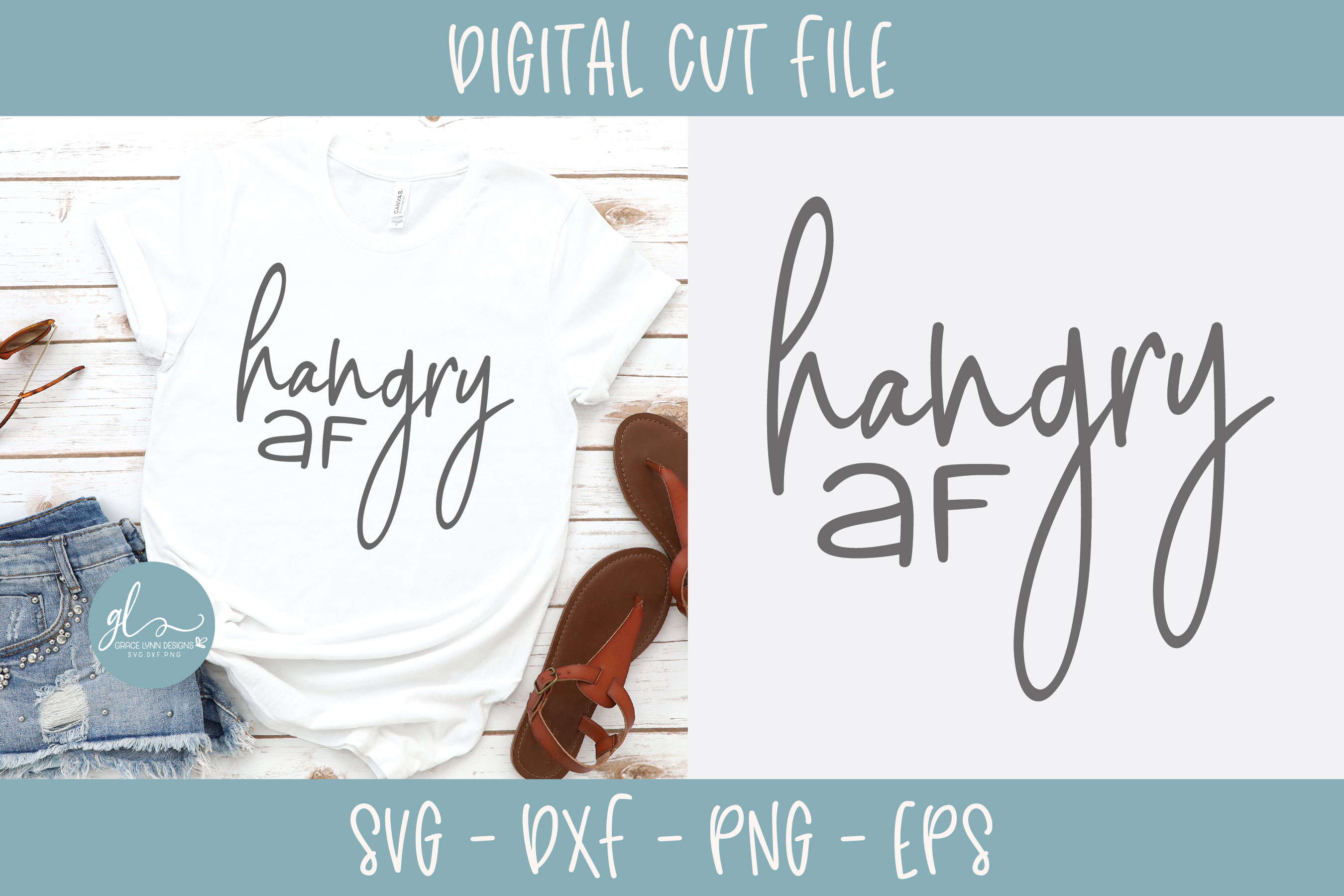 Hangry AF - SVG Cut File (277559) | SVGs | Design Bundles