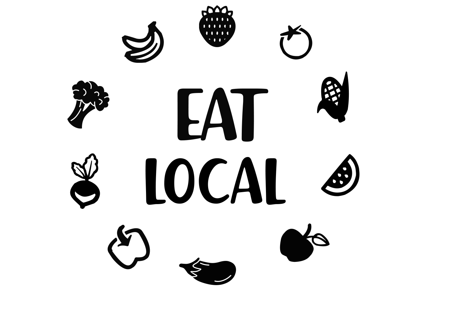 Eat Local Farmhouse Svg File (190584) | SVGs | Design Bundles