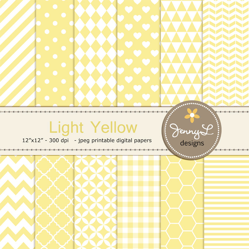 Light Pastel Yellow Digital Papers (84127) | Backgrounds | Design Bundles