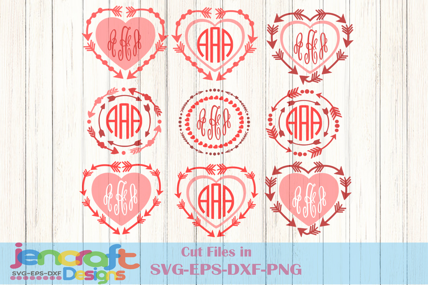 Valentines SVG - Arrow Valentine monogram SVG Frames (149360) | SVGs ...