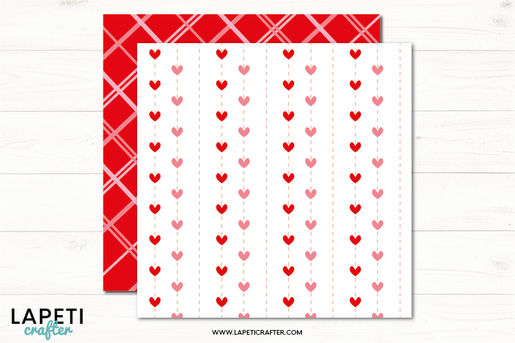 Valentines day digital paper red, 12x12 Scrapbooking Paper