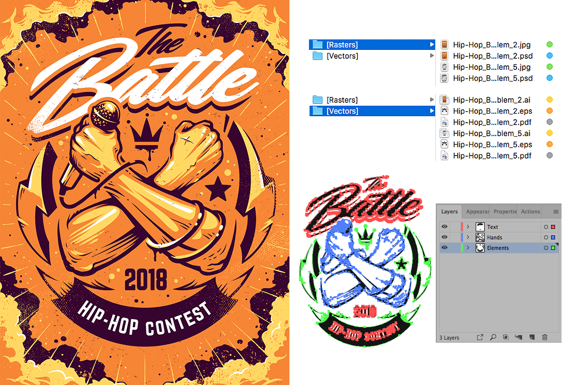 Hip-Hop Print Design | Vector Art