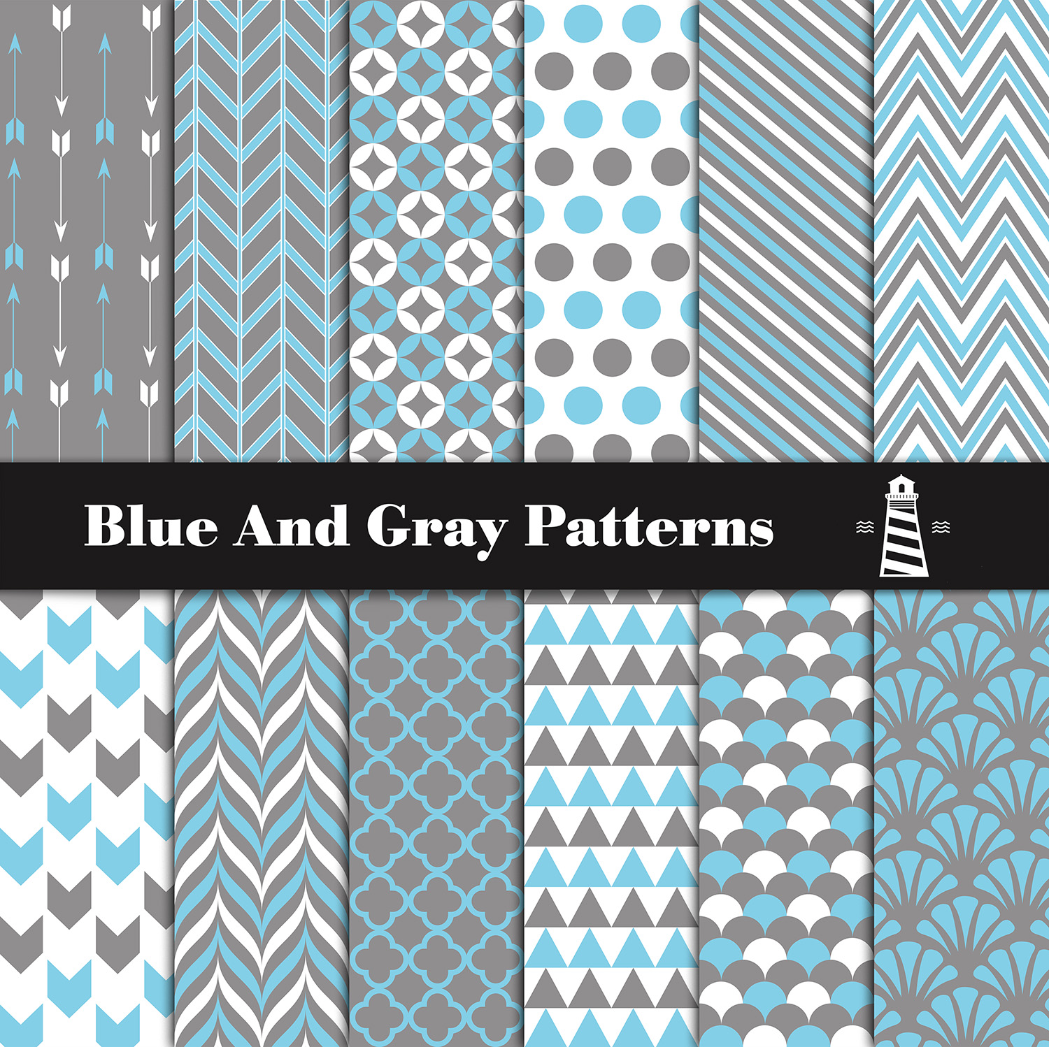 Blue And Gray Digital Paper, Gray Blue Papers, Blue Patterns, Gray ...