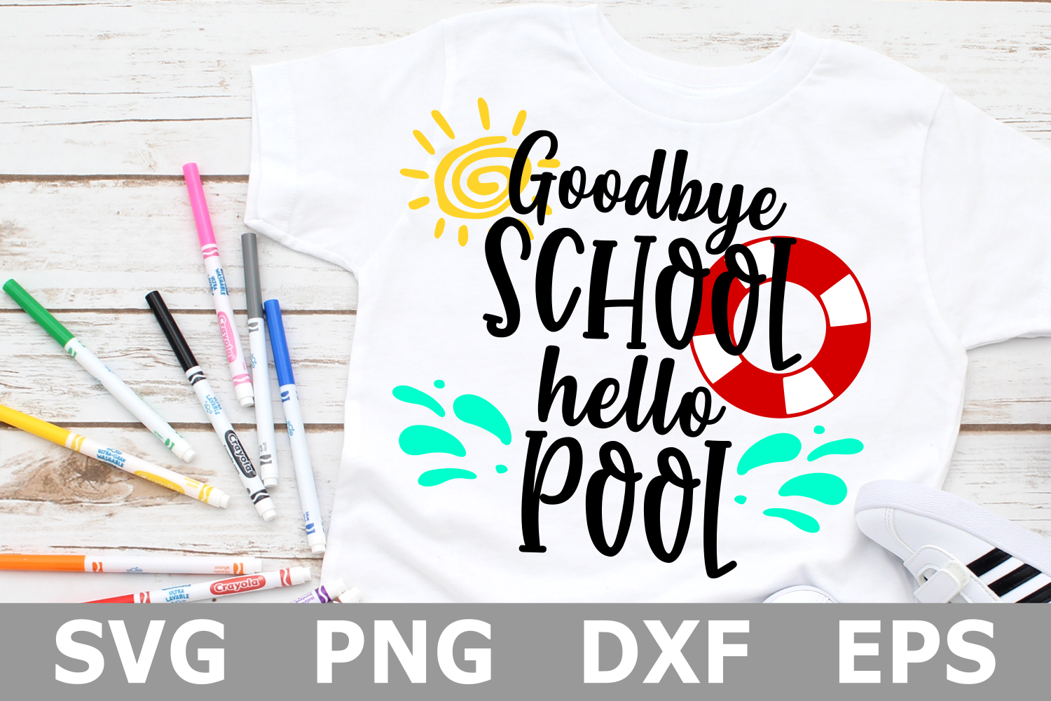 Goodbye School Hello Pool - A School SVG Cut File (265517) | Cut Files ...