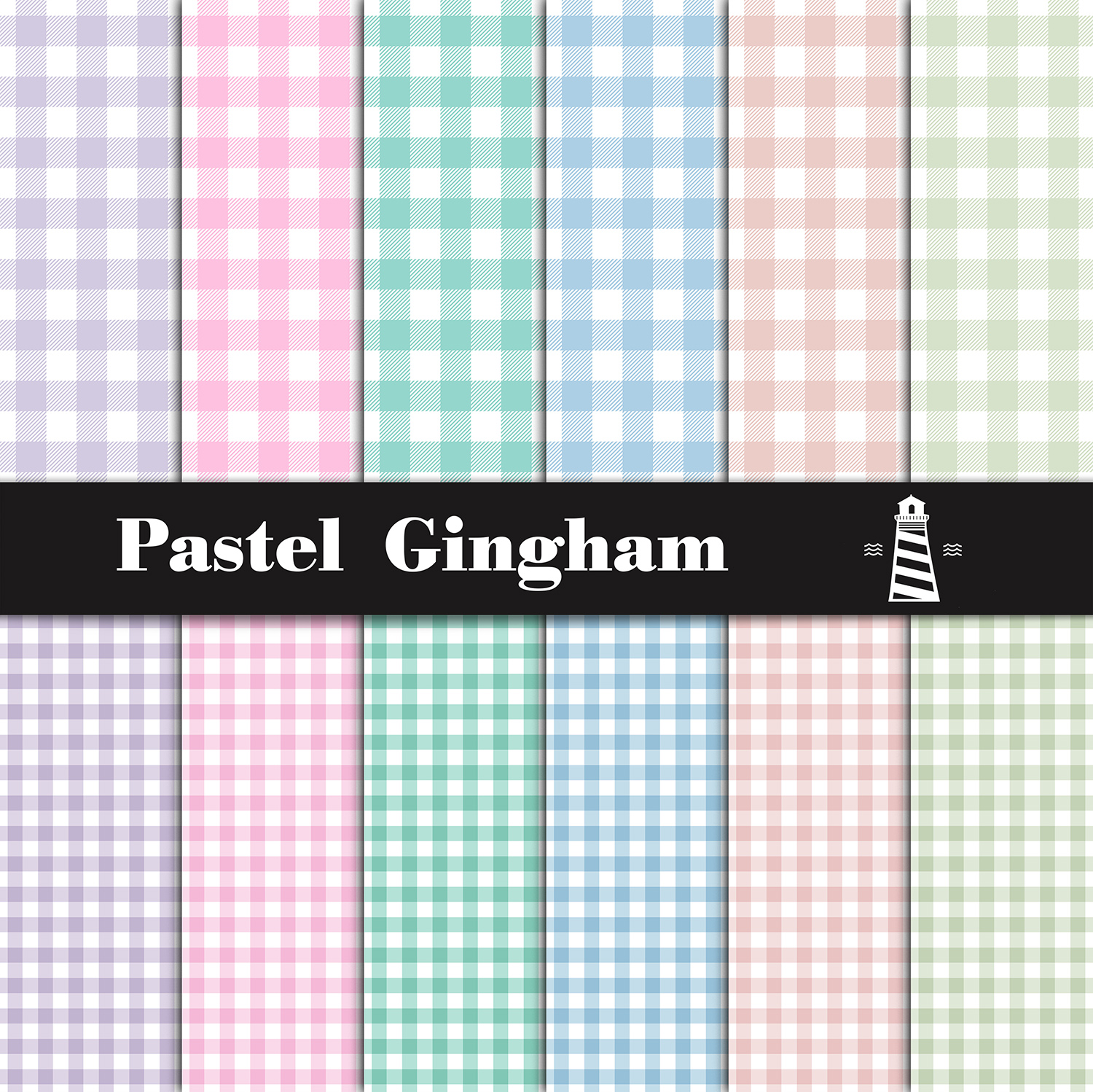 Pastel Gingham Patterns (91402) | Patterns | Design Bundles