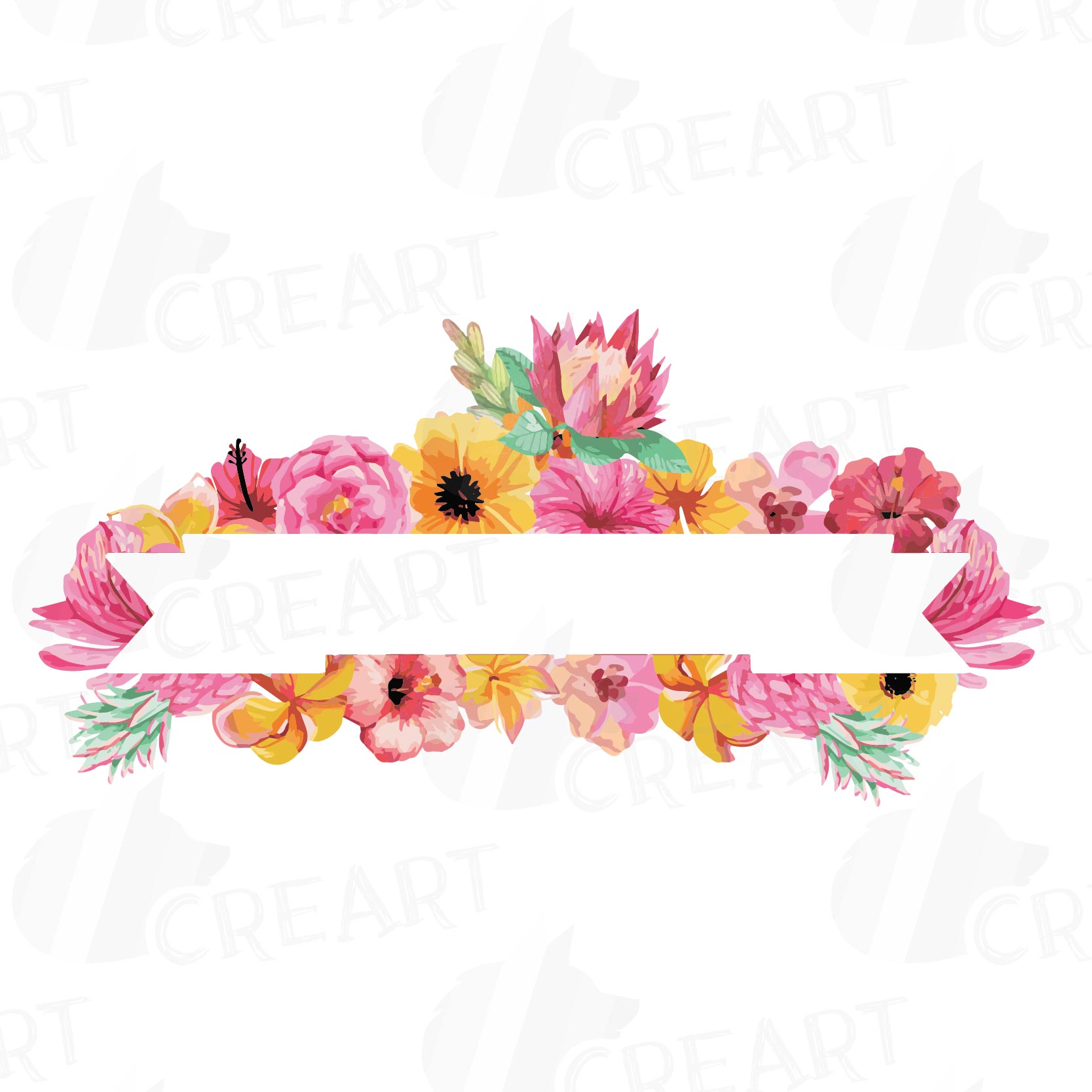 Floral frames watercolor clip art collection, Borders, sweet digital ...