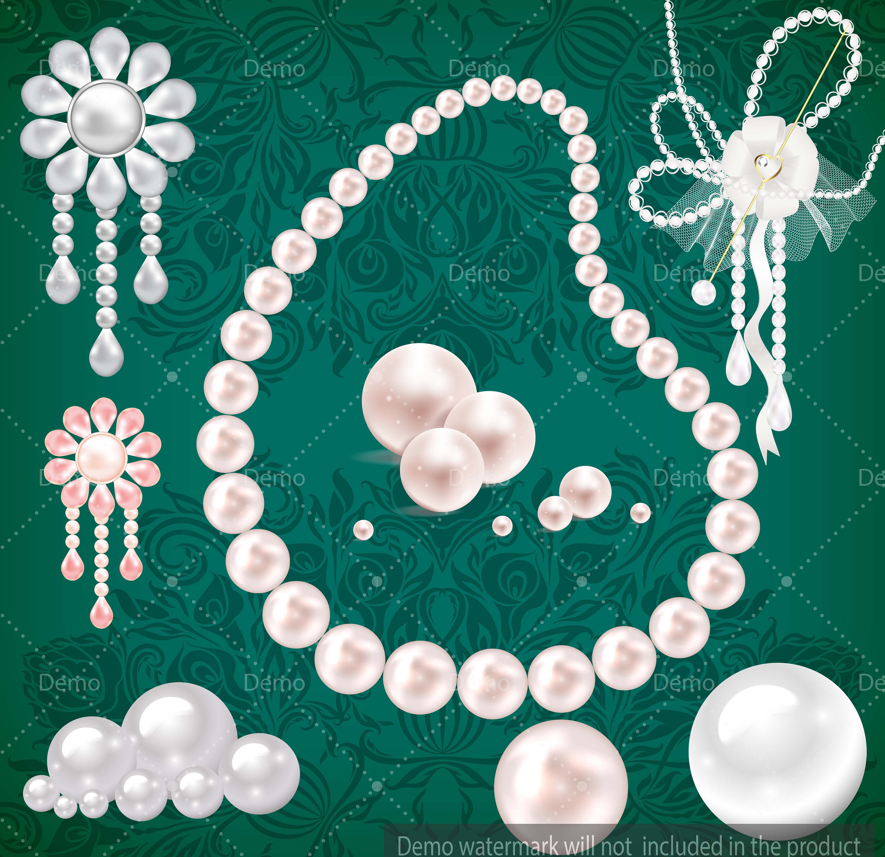 Hanging Pearl Chain Pearl String Pearl Strand Pearl Clip Art (93567 ...