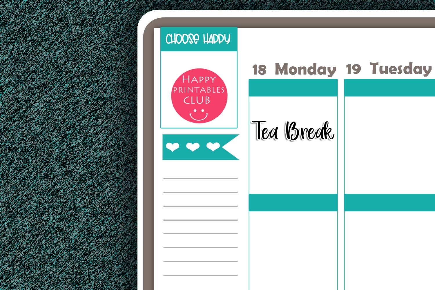 Tea Break Script Words Planner Stickers- Tea Break Stickers