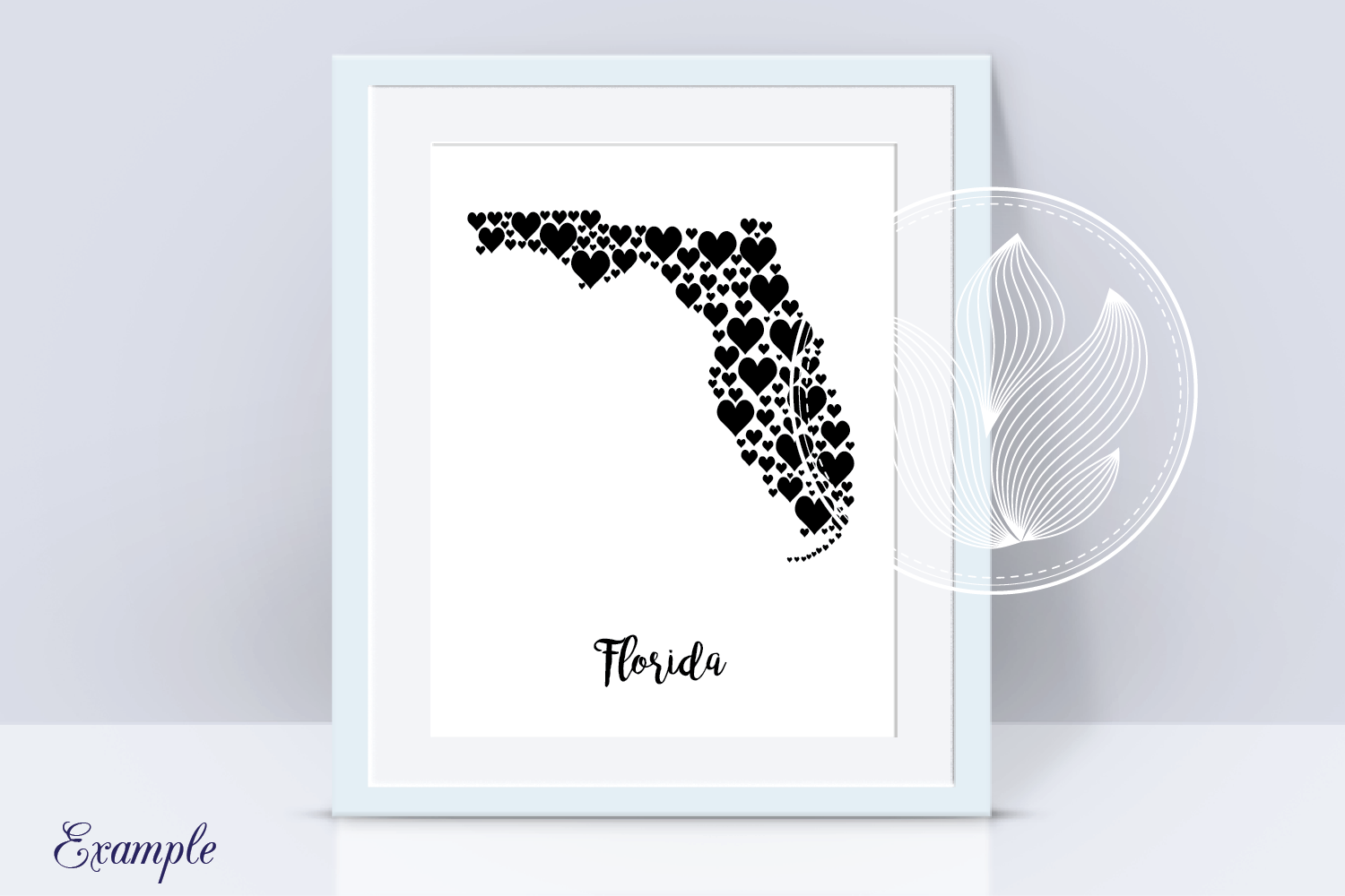 Florida heart map jpg, png, eps, svg, dxf, pdf