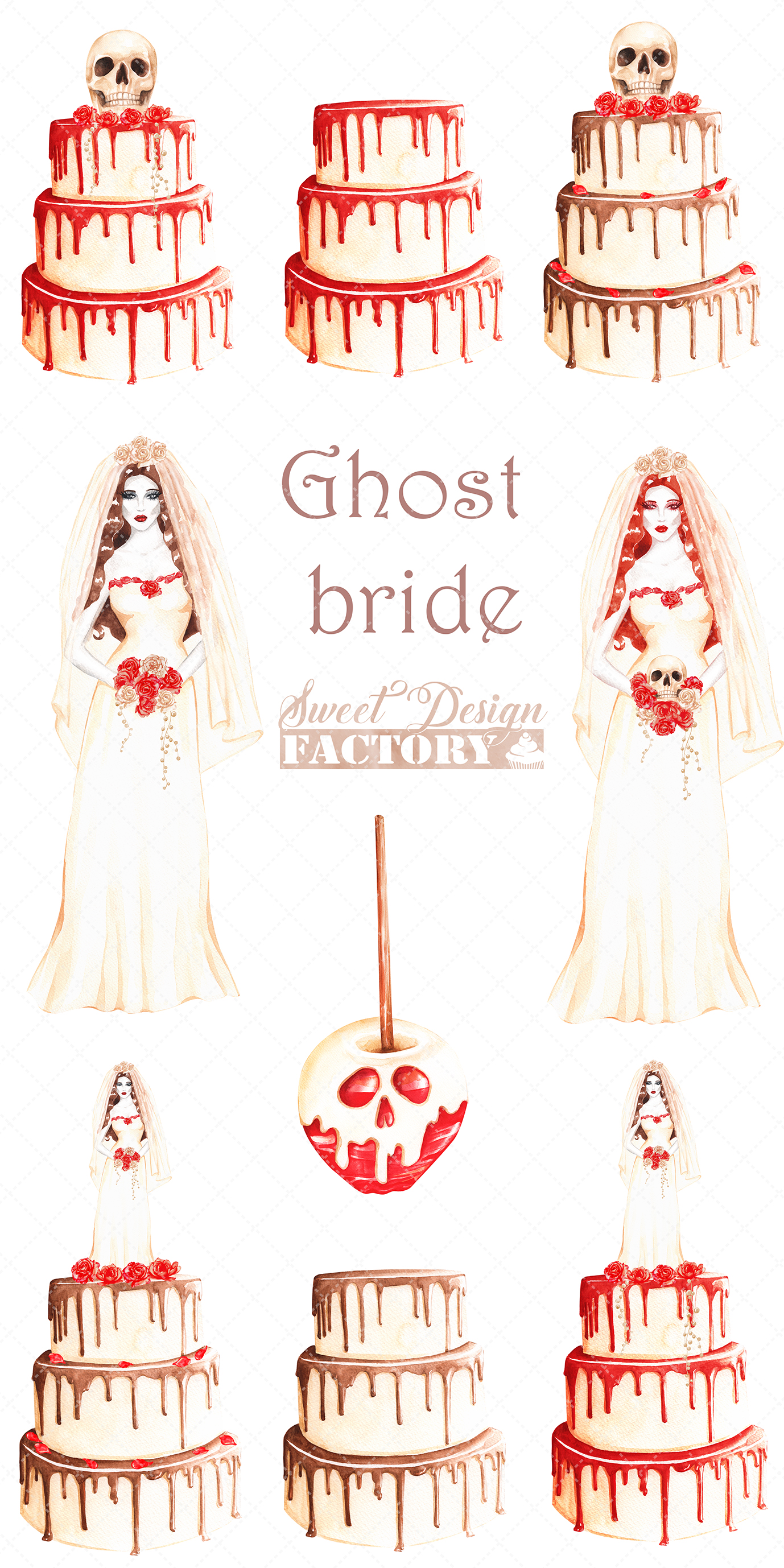 Halloween Ghost bride clipart