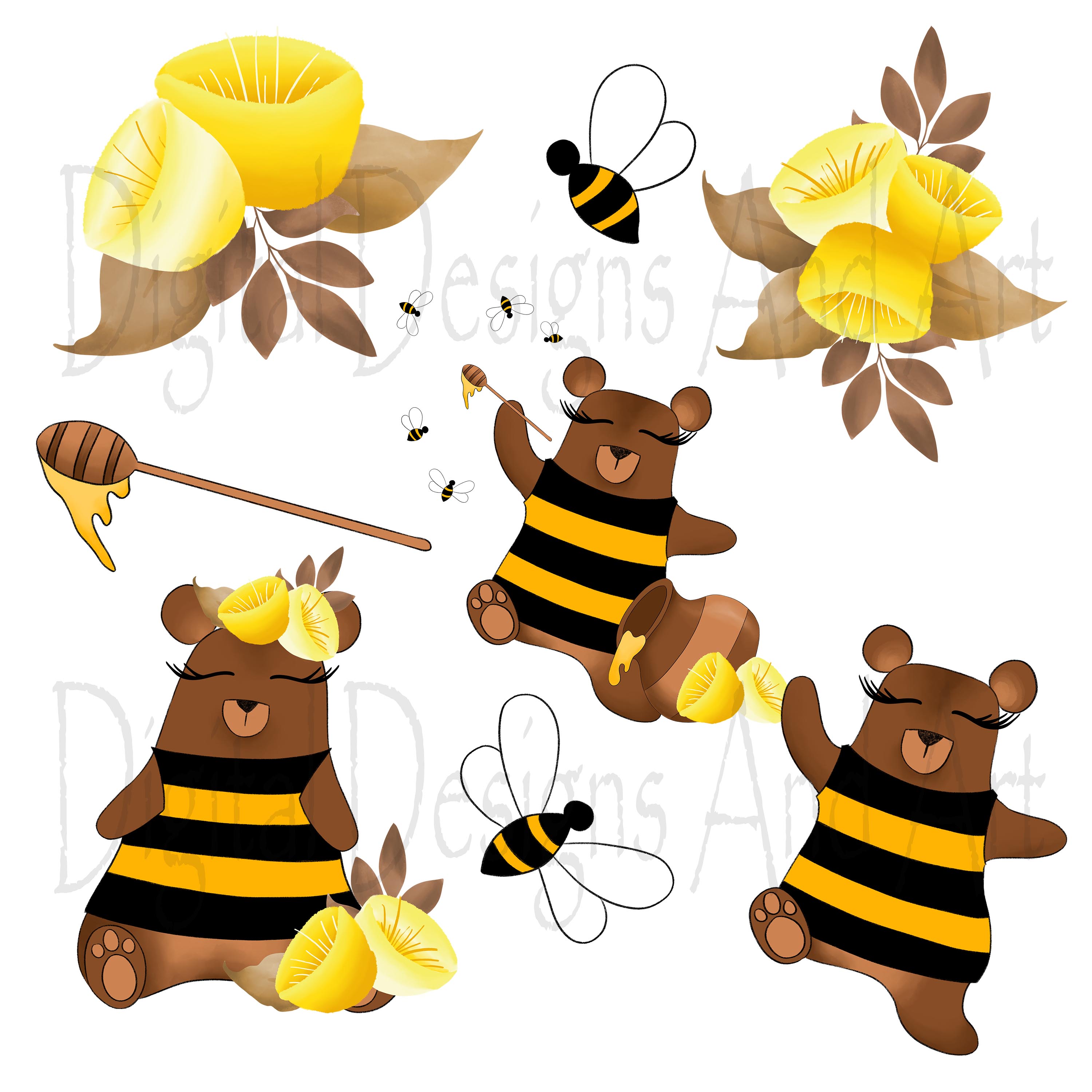 Bee a bear clipart