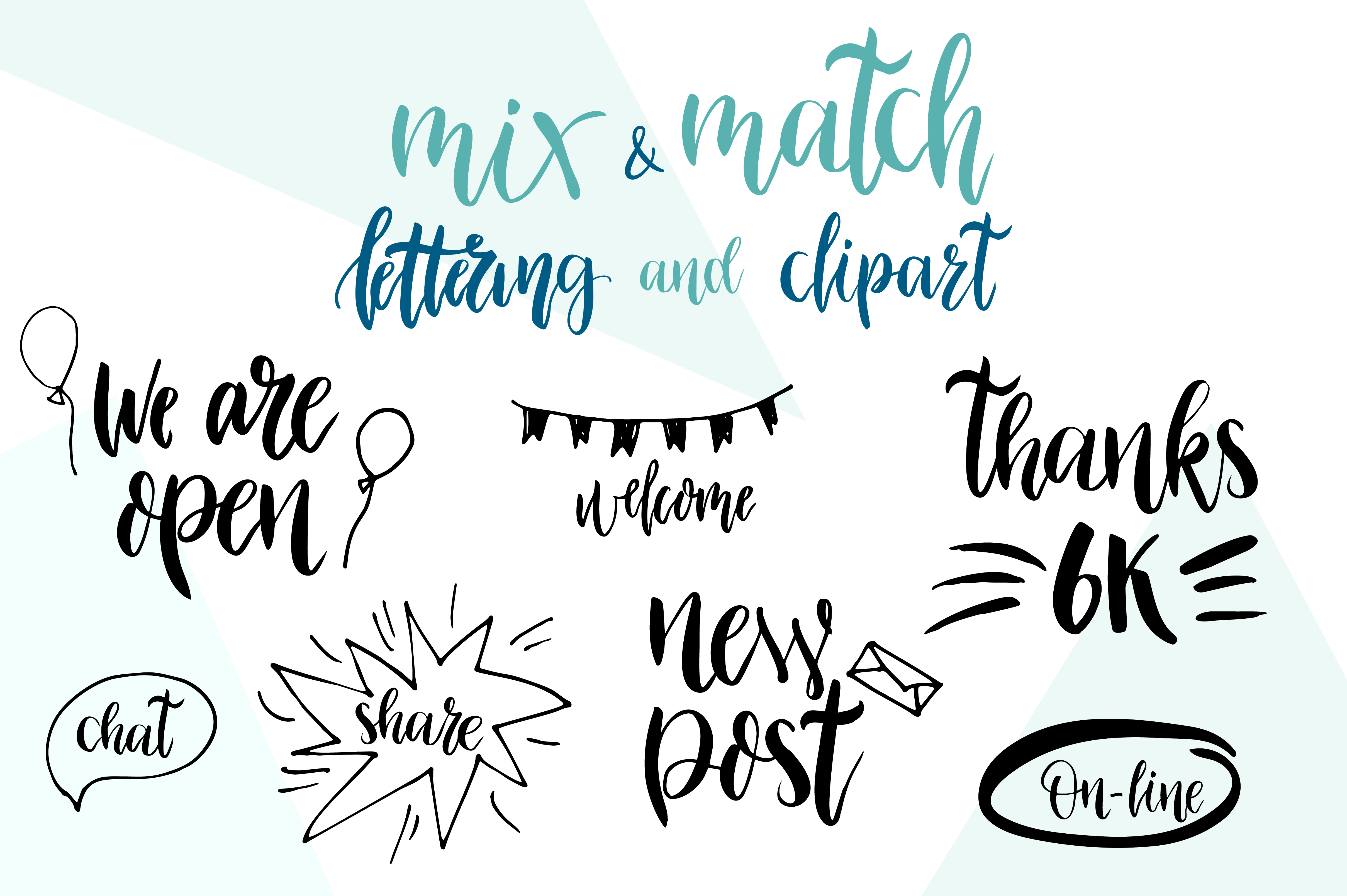 Social Media Lettering Creator (77148) | Illustrations | Design Bundles