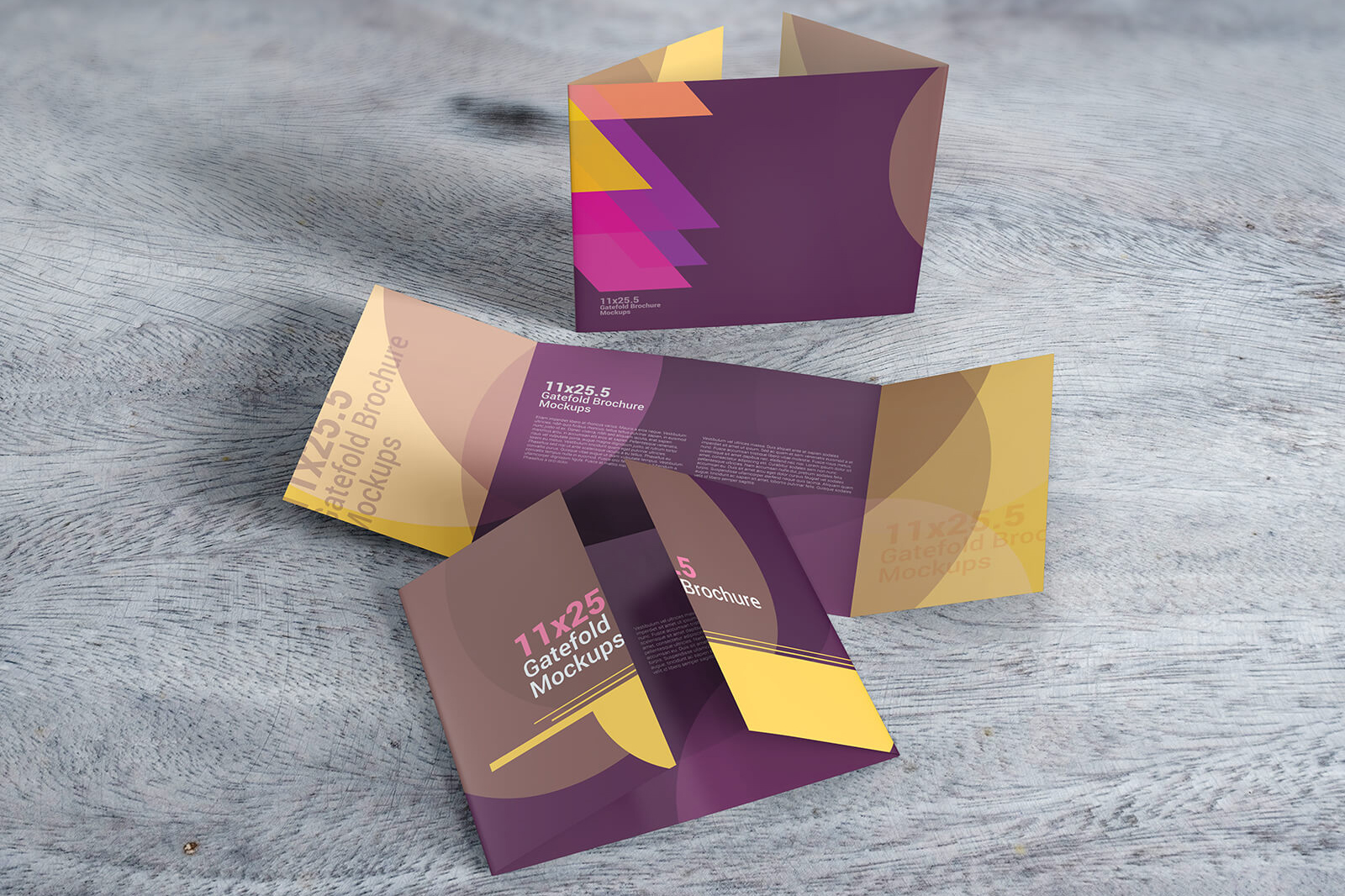 11×25.5 Gatefold Brochure Mockups