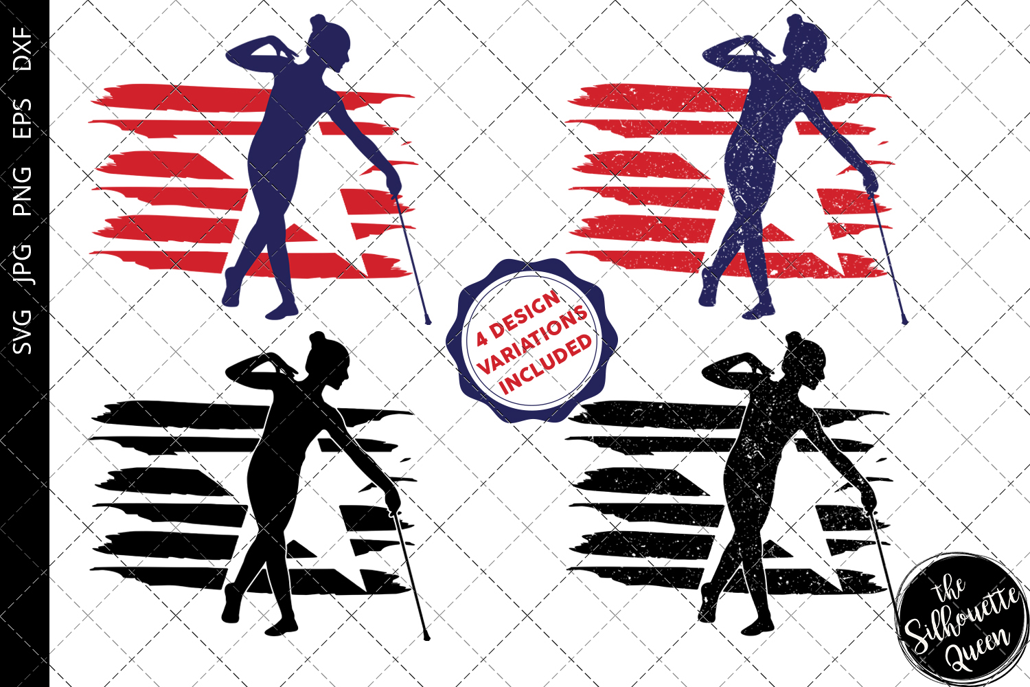 Baton Twirling - 2 flag svg (383342) | SVGs | Design Bundles