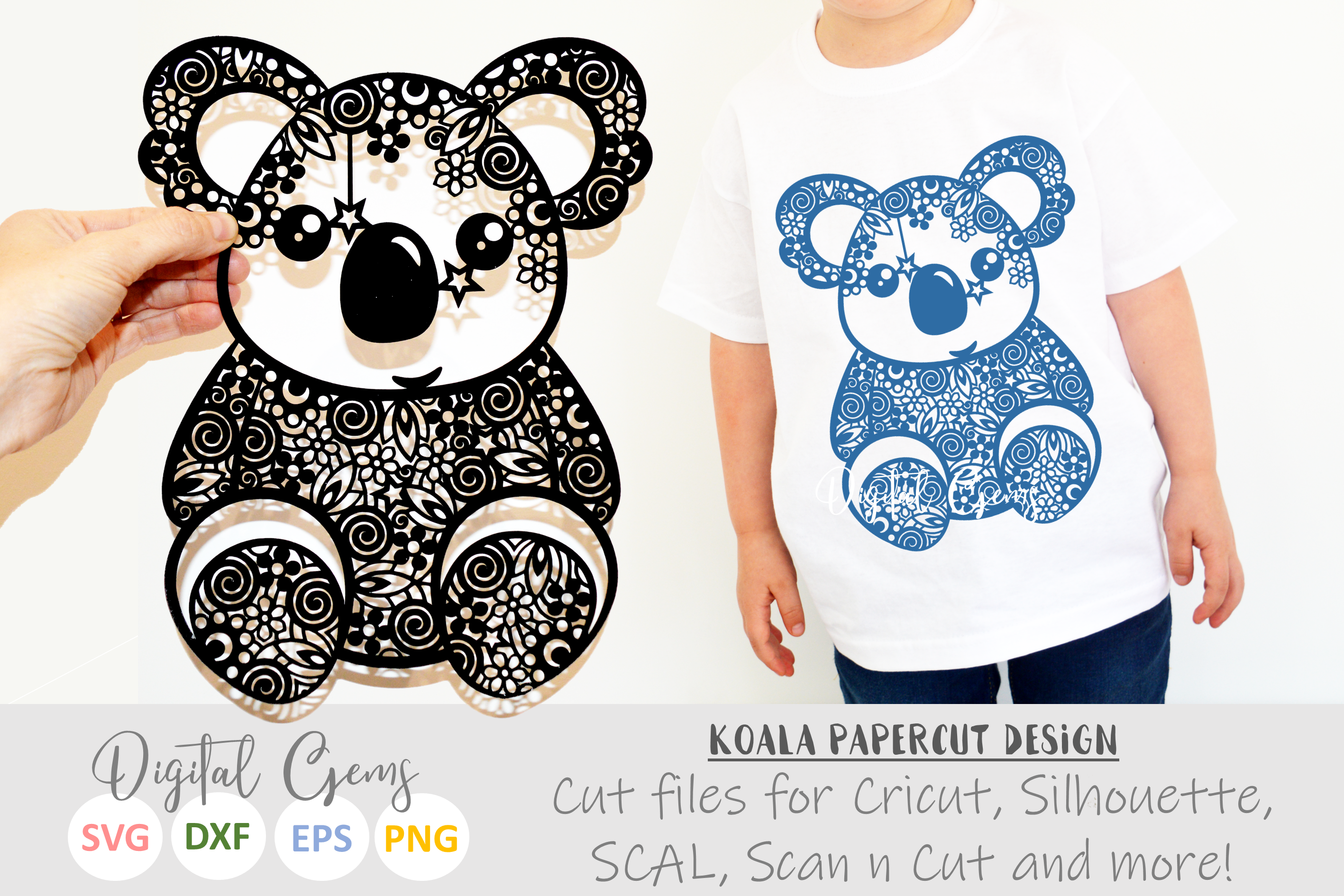 Koala paper cut SVG / DXF / EPS / PNG files (140059) | SVGs | Design ...