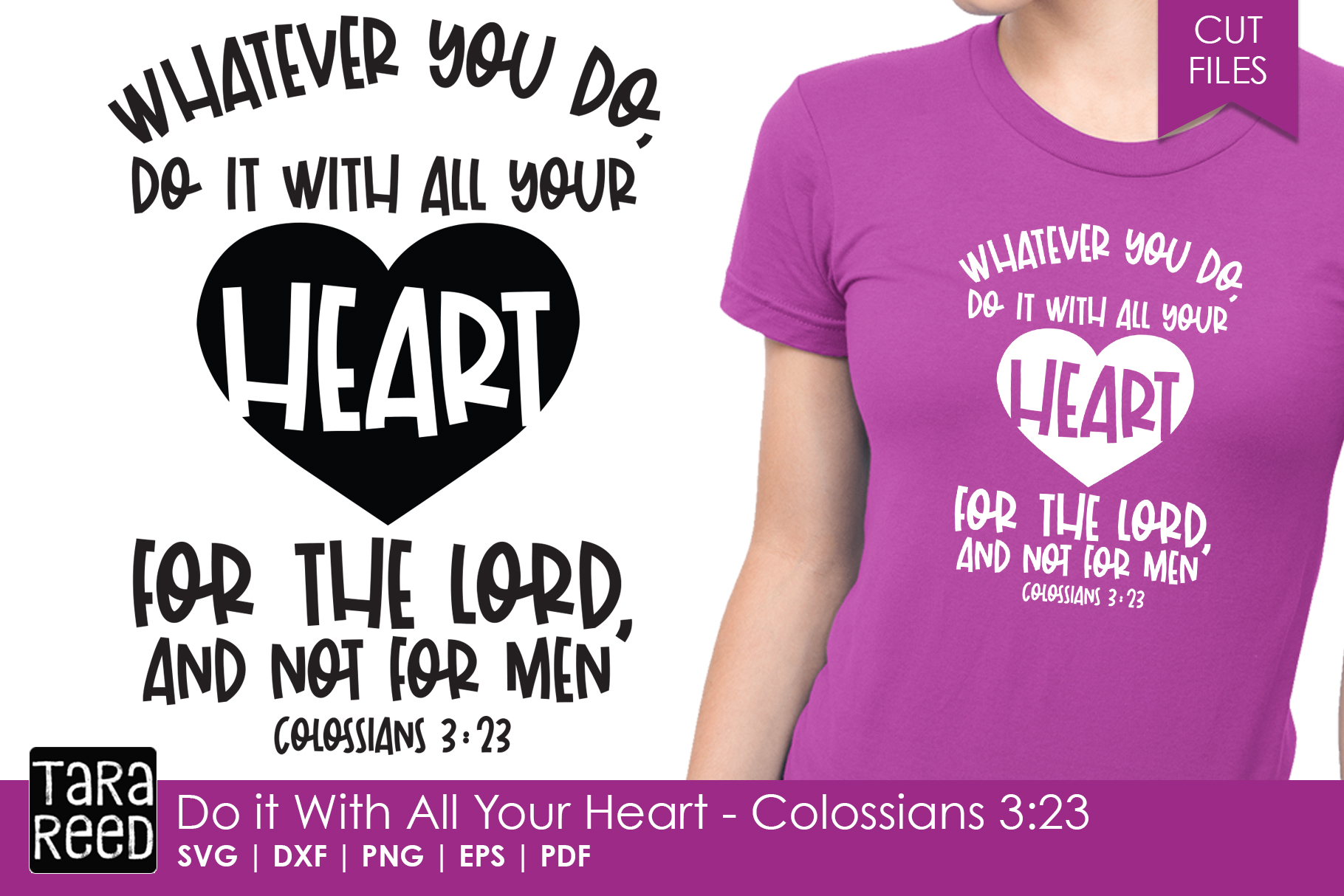 Do with All your Heart - Bible Verse SVG and Cut Files (263090) | Cut ...