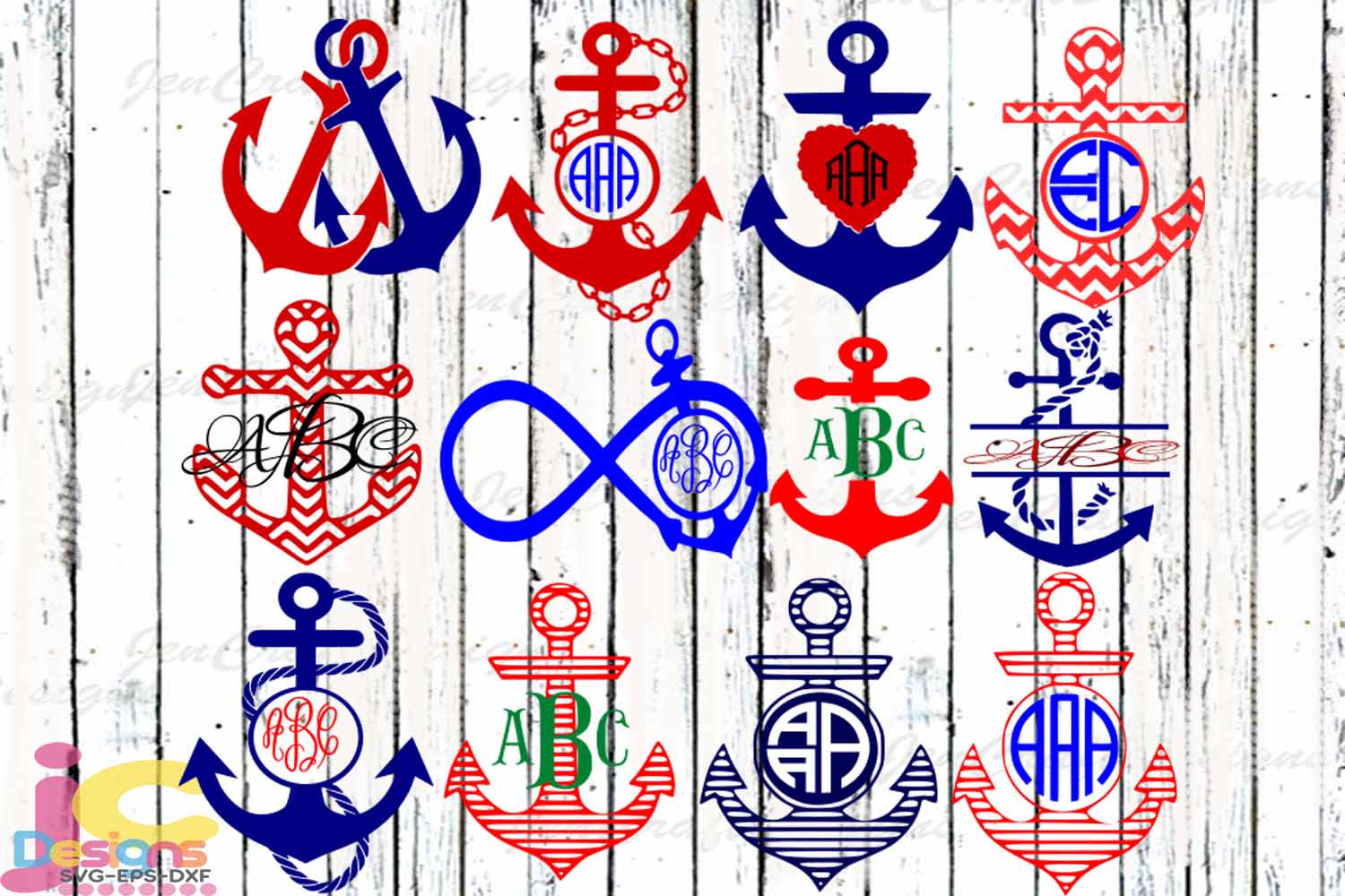 Anchor Monogram Frame SVG, DXF, EPS, Png (106097) | SVGs | Design Bundles