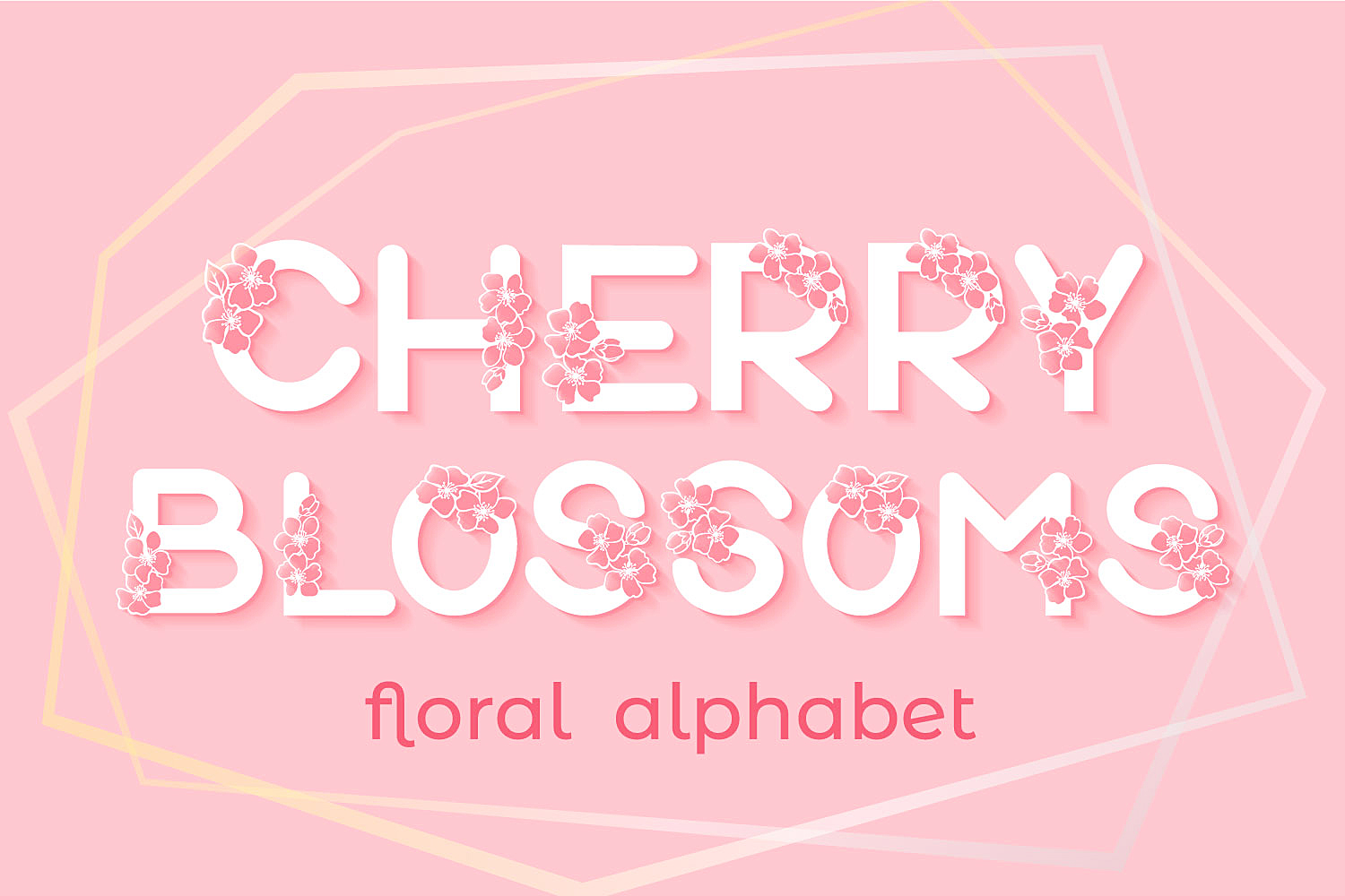 Cherry Blossoms Alphabet - SVG cut files