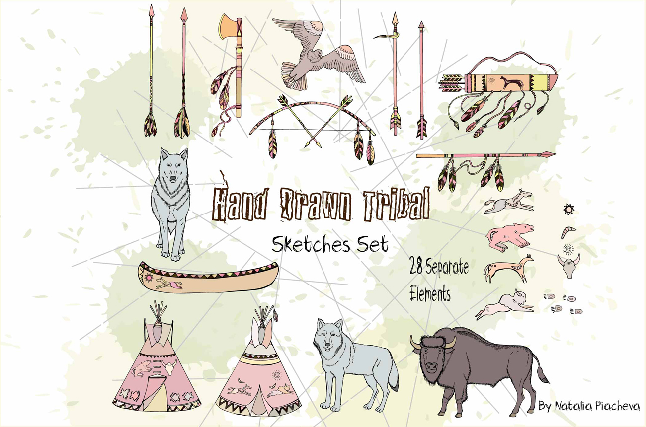 Native American Clip Art (140450) | Illustrations | Design Bundles