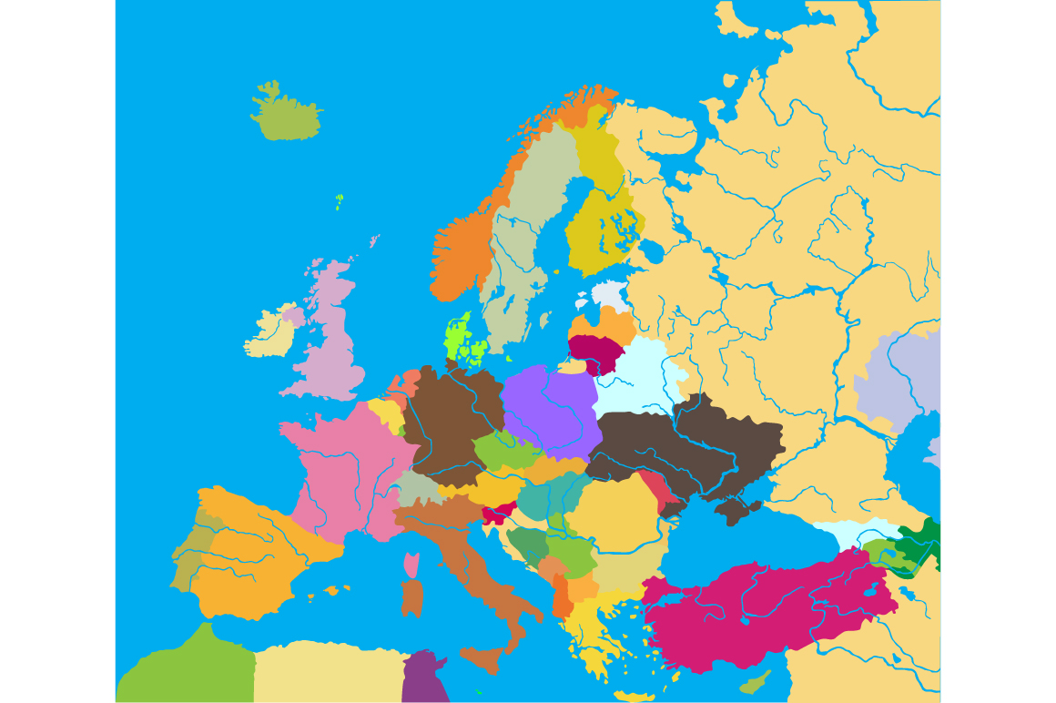 Political map of Europe (103776) | Illustrations | Design Bundles
