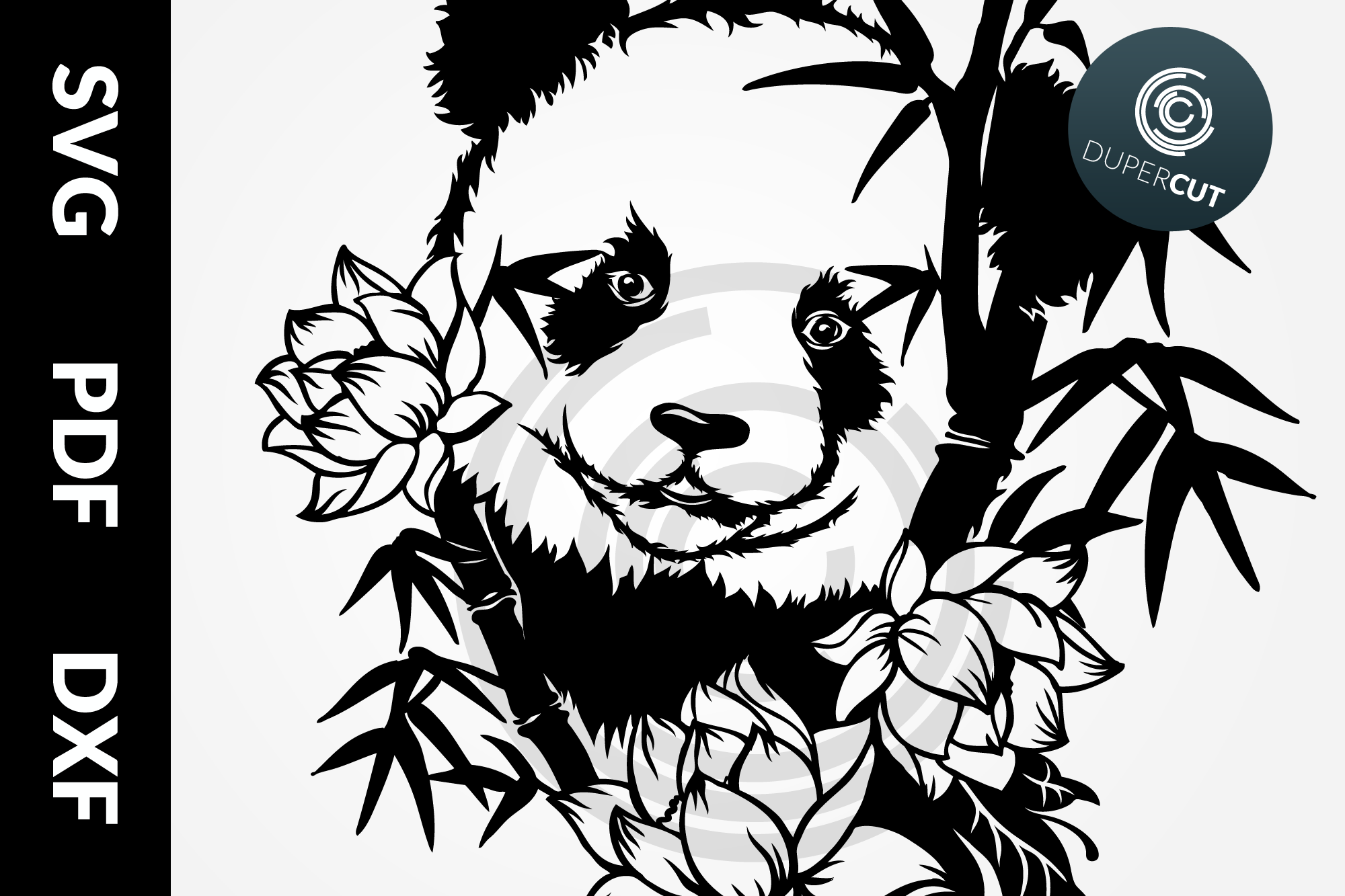 SVG / PDF / DXF Bamboo Panda, Papercutting Template (514972) | Paper ...