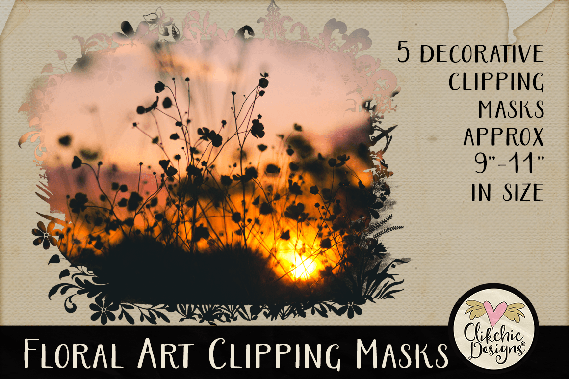 Clipping Masks - Floral Art Photo Masks & Tutorial (89495) | Objects ...