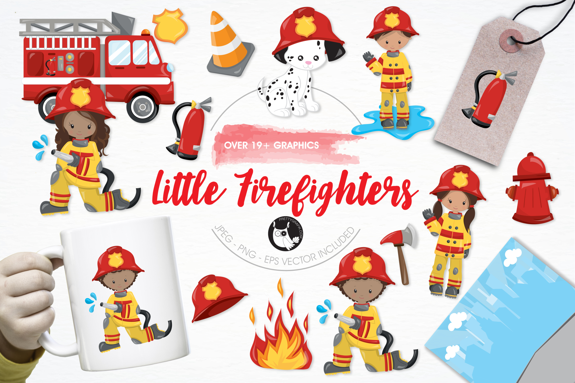 Little Firefighters graphics and illustrations