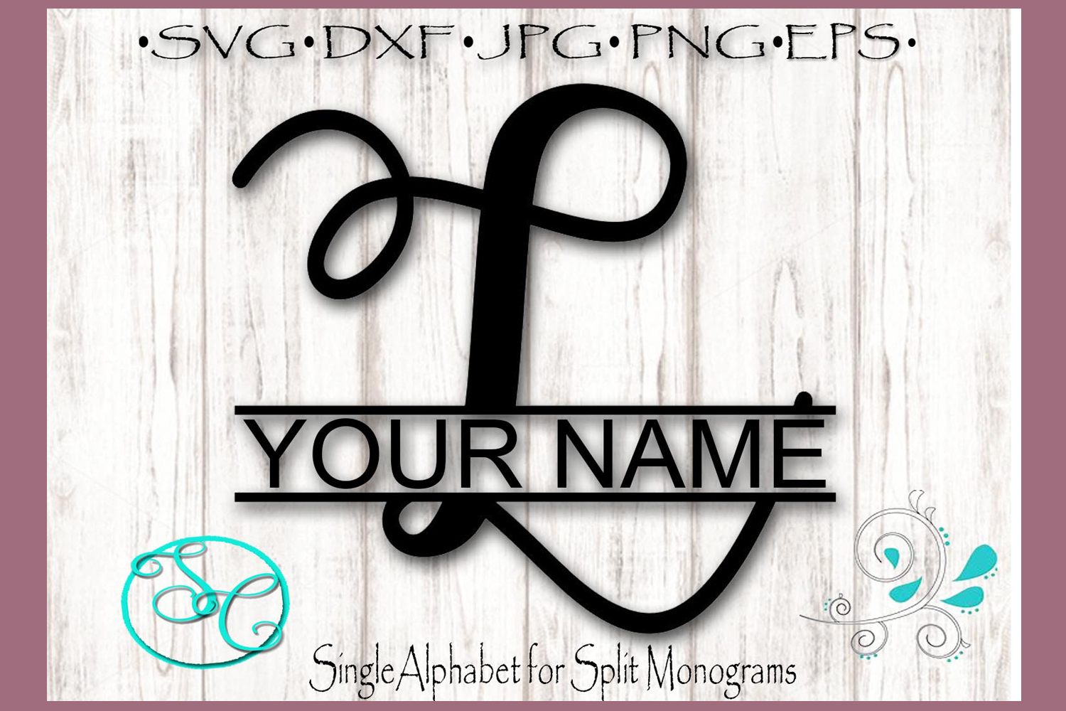 Split Monogram Letter L Single Letter File