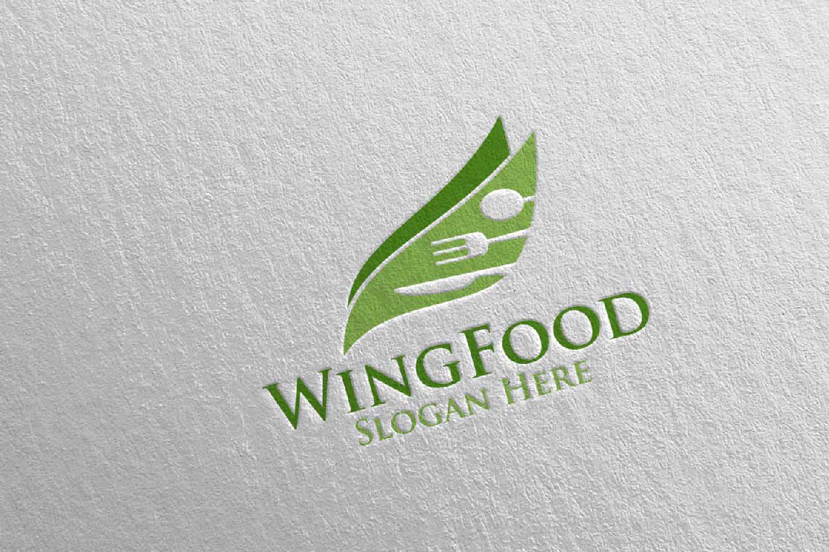 Wing Food Logo for Restaurant or Cafe 68 (440270) | Logos | Design Bundles