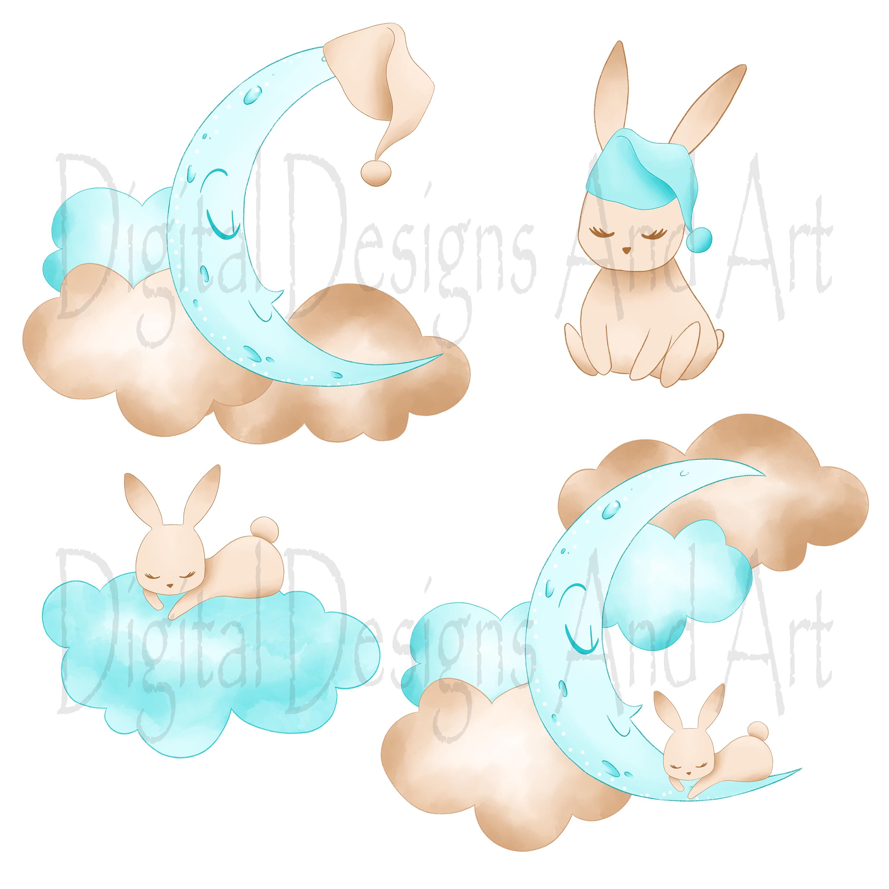 Good night bunny (97447) | Illustrations | Design Bundles