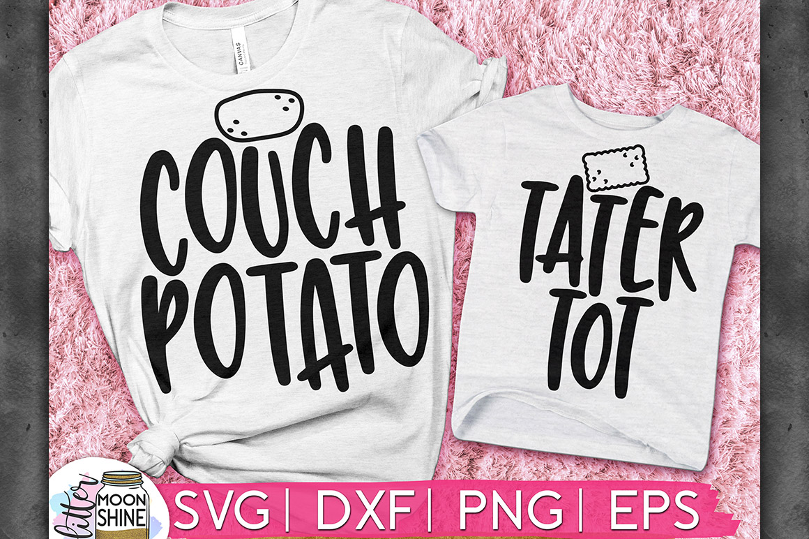 Couch Potato Tater Tot Set of 2 SVG DXF PNG EPS