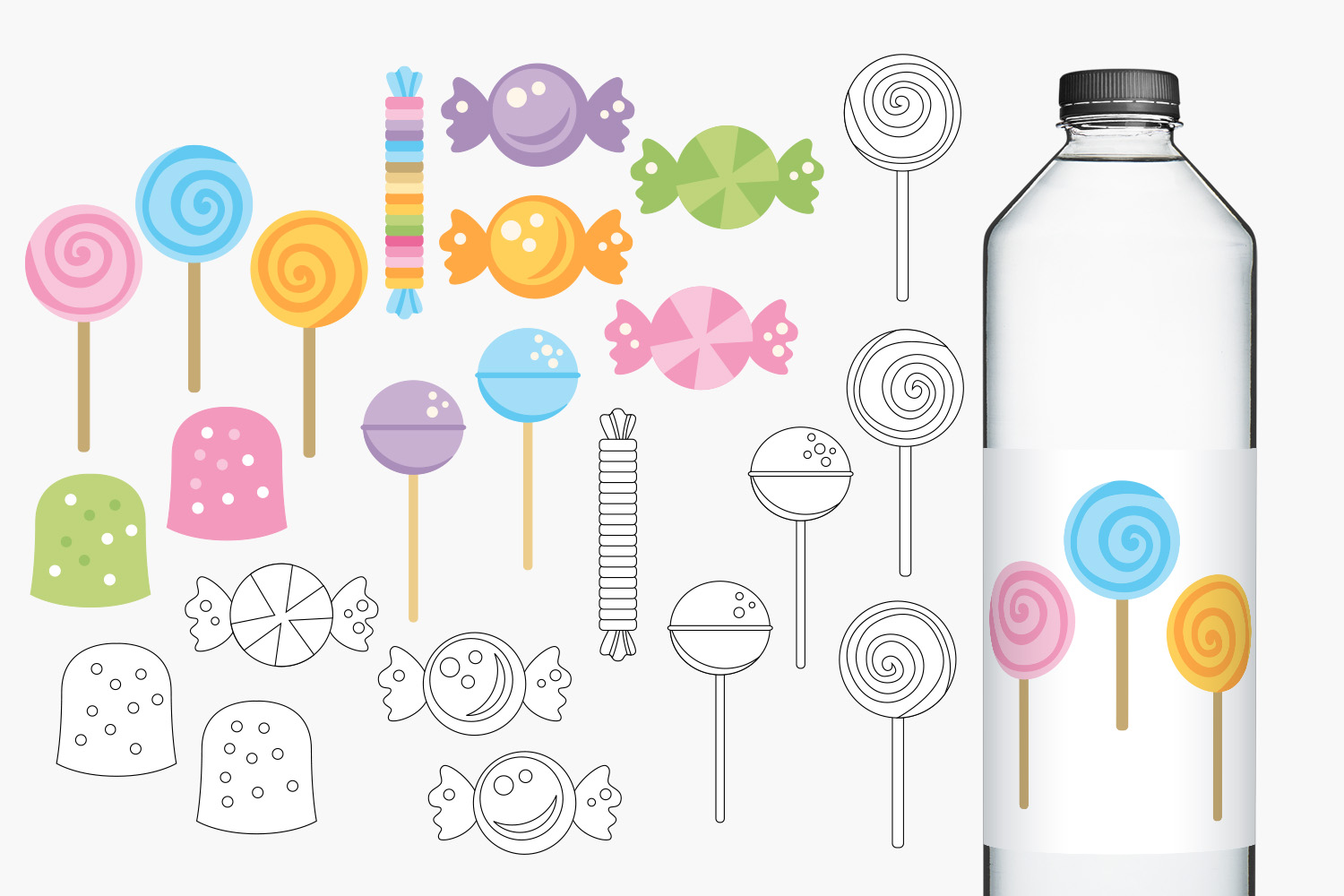 Candy store clip art bundle - sweets and lollipops