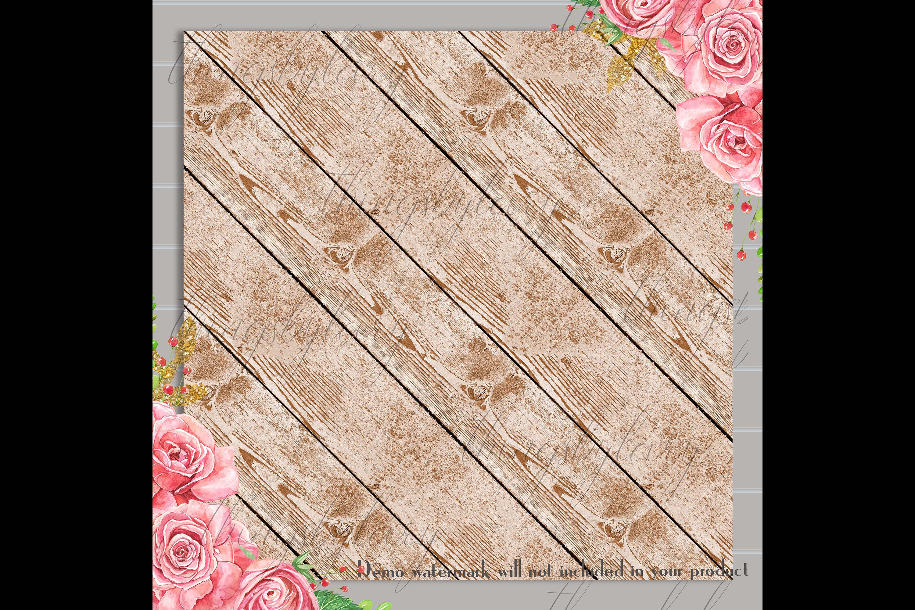100 Seamless Real Diagonal Rustic Natural Wood Digital Paper (278923 ...
