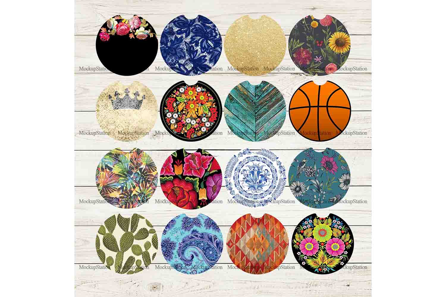 50 Car Coaster Sublimation Template Bundle Sublimation PNG 292618 