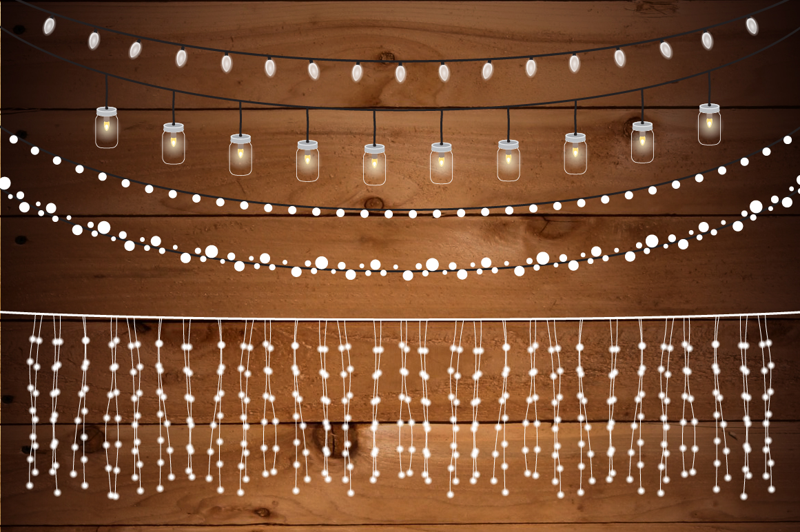 String Lights Clip Art Set - PNG, AI