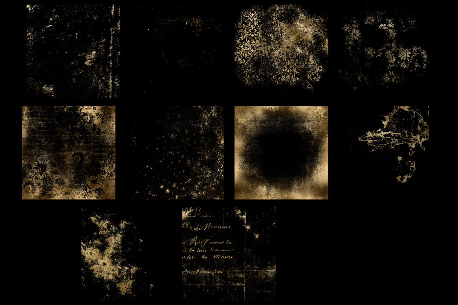 40 Gold Grunge Overlays (447282) | Textures | Design Bundles