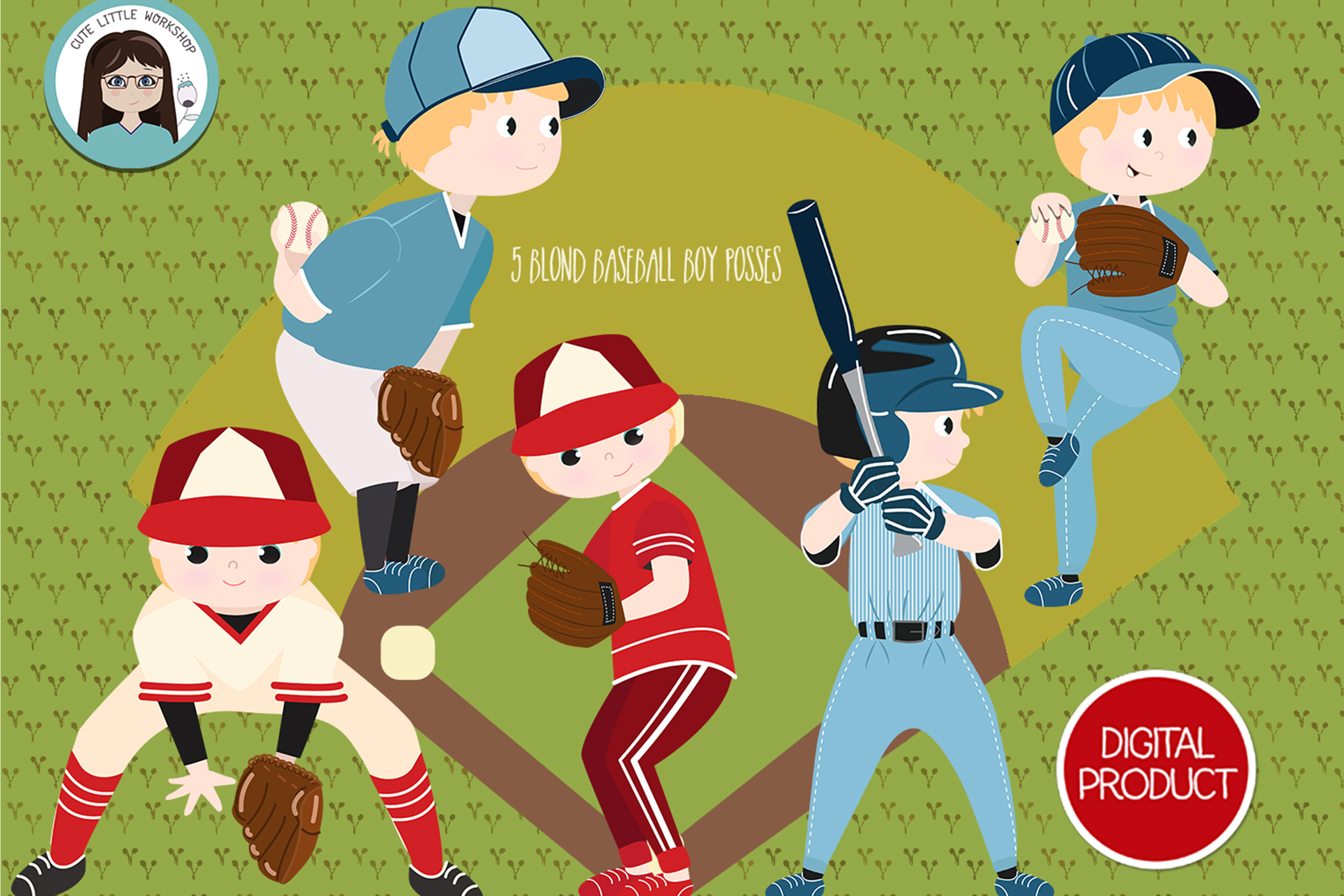 Baseball boys clipart