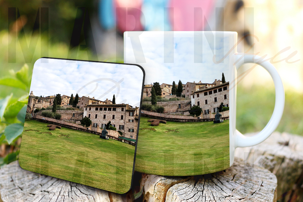 Mug & Coaster Mockup, rounded coaster & mug set mockup, 726