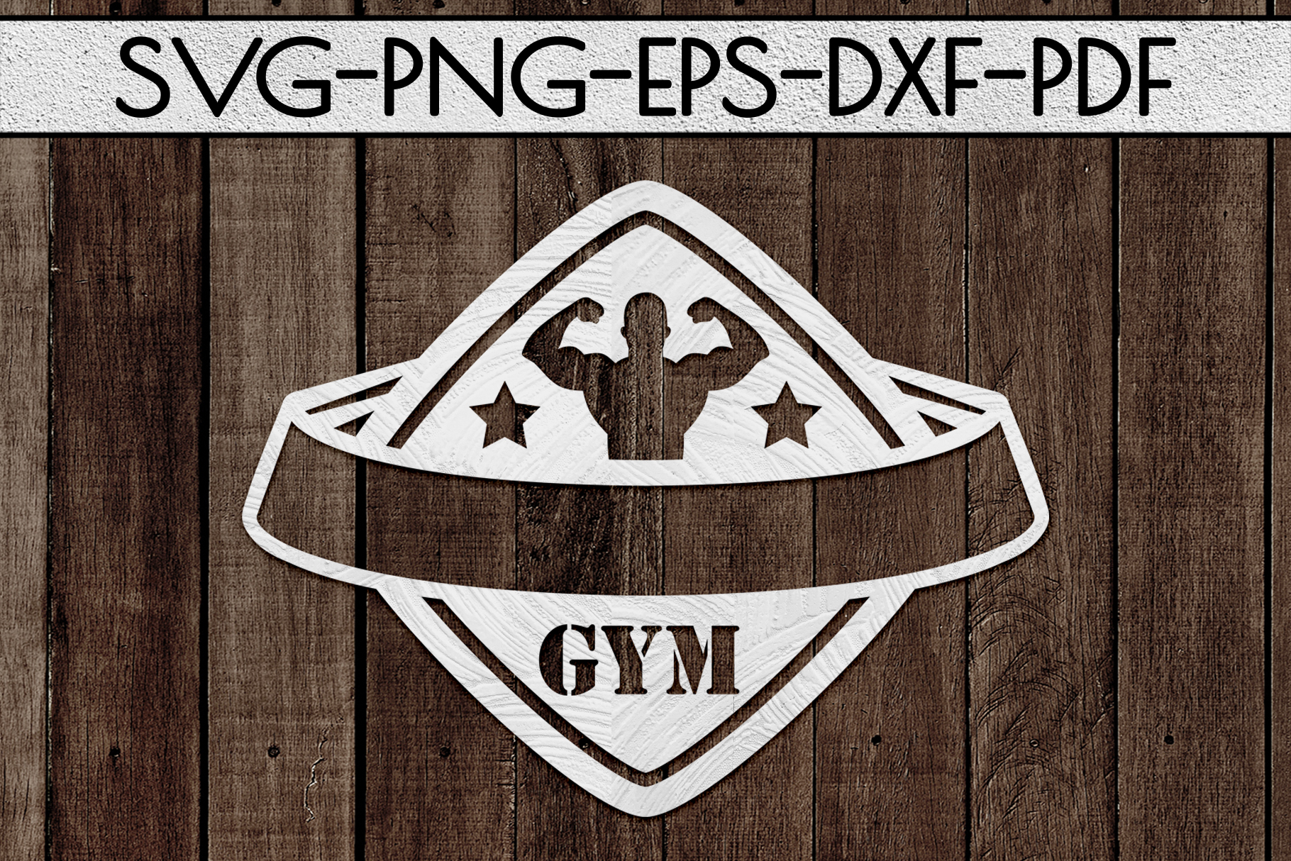 Customizable Gym Sign Paper Cut Template, Workout, SVG, PDF