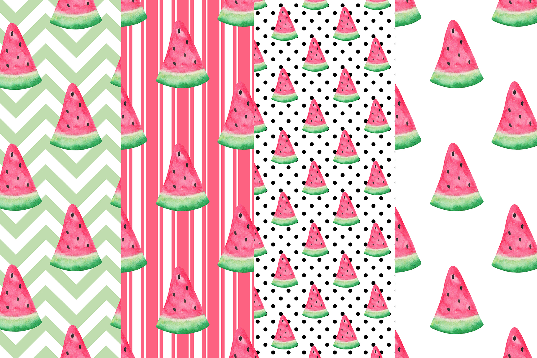 Watercolor Watermelon Digital Papers