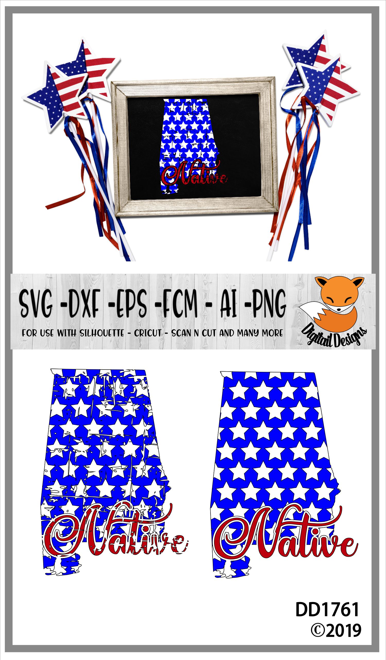 Alabama Patriotic Stars Pattern SVG