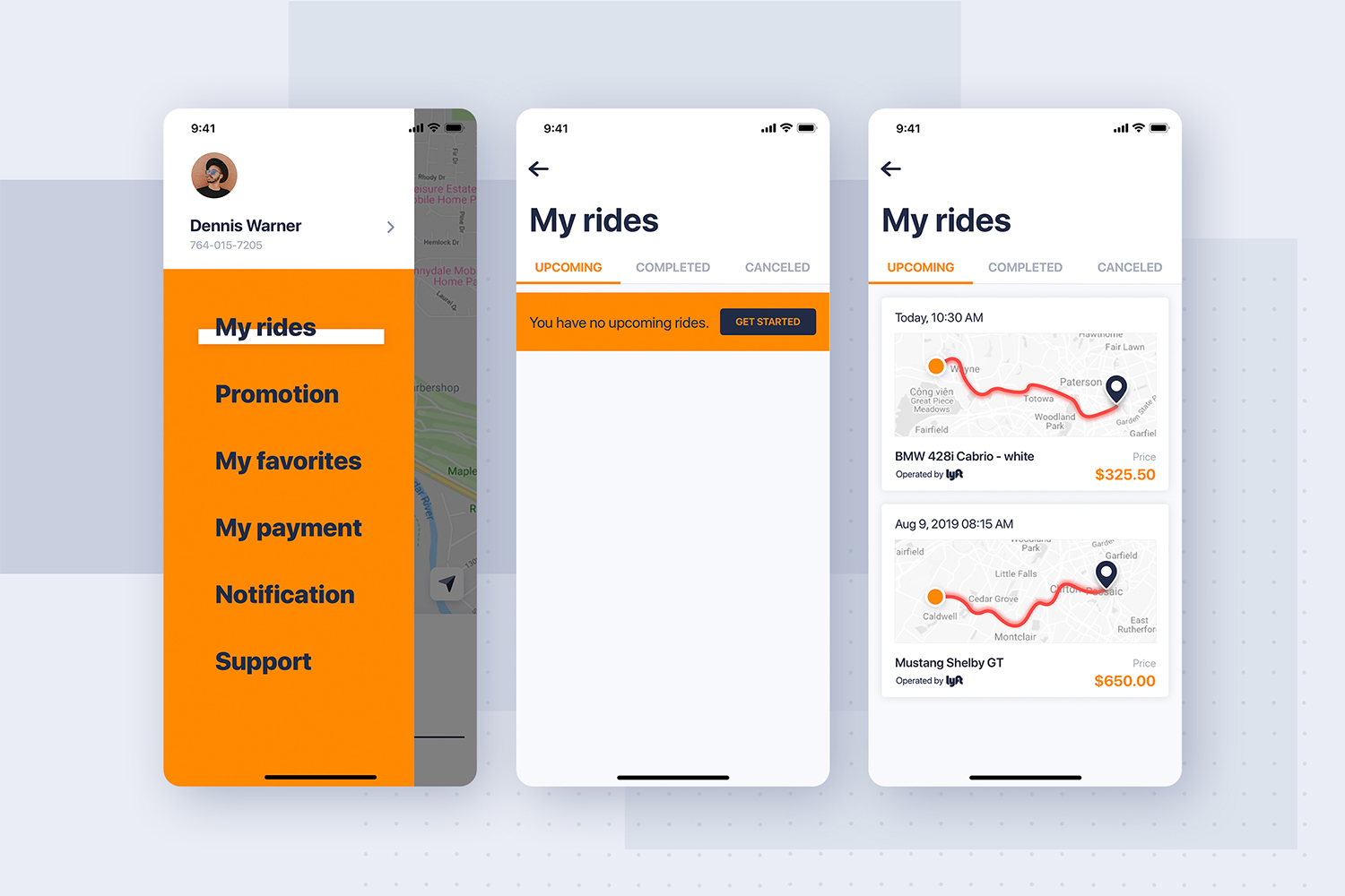 Car booking mobile UI Kit